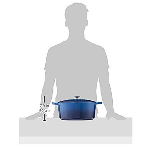 Crock Pot Artisan Enameled Cast Iron 7-Quart Oval Dutch Oven, Sapphire Blue -