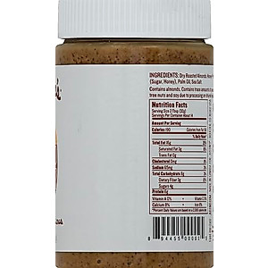 Justin's Honey Almond Butter, No Stir, Gluten-free, Non-GMO, Responsibly Sourced, 16 Ounce Jar