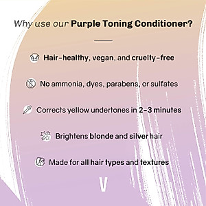 oVertone Haircare Purple Toning Conditioner with Shea Butter & Coconut Oil, Neutralizes Brassiness in Blonde & Platinum Hair, Cruelty-Free, 8 oz