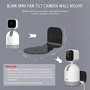 PUUUCI Wall Mount for Blink Mini Pan-Tilt Camera - Blink Mini Pan-Tilt Camera Black Stainless Steel Wall Mount Bracket/Holder for Home/Apartment/Office Indoor (1-Pack)