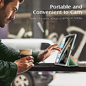 TiMOVO Case for New iPad Air 4 10.9" 2020, iPad Air 4th Generation Case, Support 2nd Gen Apple Pencil Charging, Trifold Stand Translucent Frosted Back Protective Case & Auto Wake/Sleep - Green