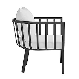 Modway Riverside Outdoor Furniture, Armchair, Gray White