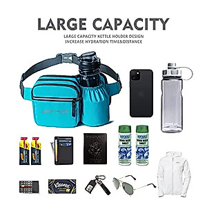 Fanny Packs For Women Waterproof Fanny Pack With Bottle Holder Relaxhik Plus Size Fanny Pack For Men Suitable For Dog Walking Travel Sport Hiking Cycling Fit All Phones (Bottle Not Included)