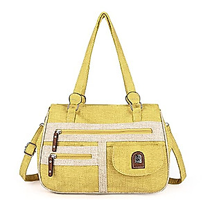 Women Multi pocket Tote Purse Bags, Crossbody Shoulder Handbags for Women, Medium Size Ladies Hobo Satchel Bags…