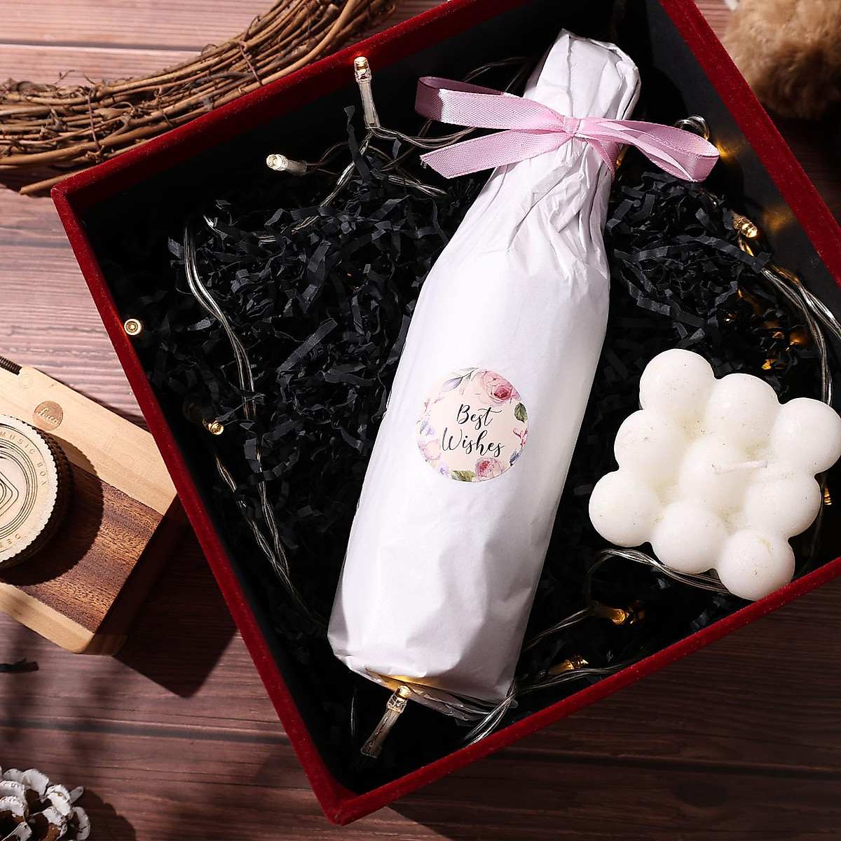 Shindel 0.5LB Black Shredded Paper, Crinkle Cut Paper Confetti Stuffing Basket Filling for Halloween Christmas Graduation Birthday Gift Boxes Packaging