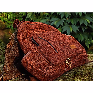 KHUSI Durable Natural Organic Hemp Backpack - Strong Premium Quality Construction & Large Storage Travel Size Design Shoulder Bag - Perfect for Traveling School Laptop Carrying Usage