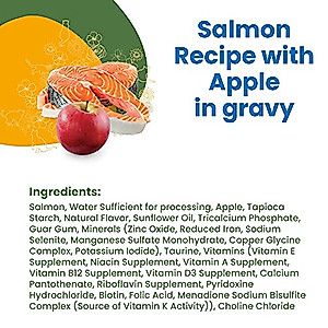 Almo Nature HQS Complete Salmon with Apple In Gravy Grain Free Adult Cat Canned Wet Food, Flaked