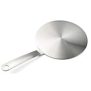 RUNZI Induction adapter, converter disc for induction cooking plate, heat diffusion plate with detachable handle and base, 20 cm………