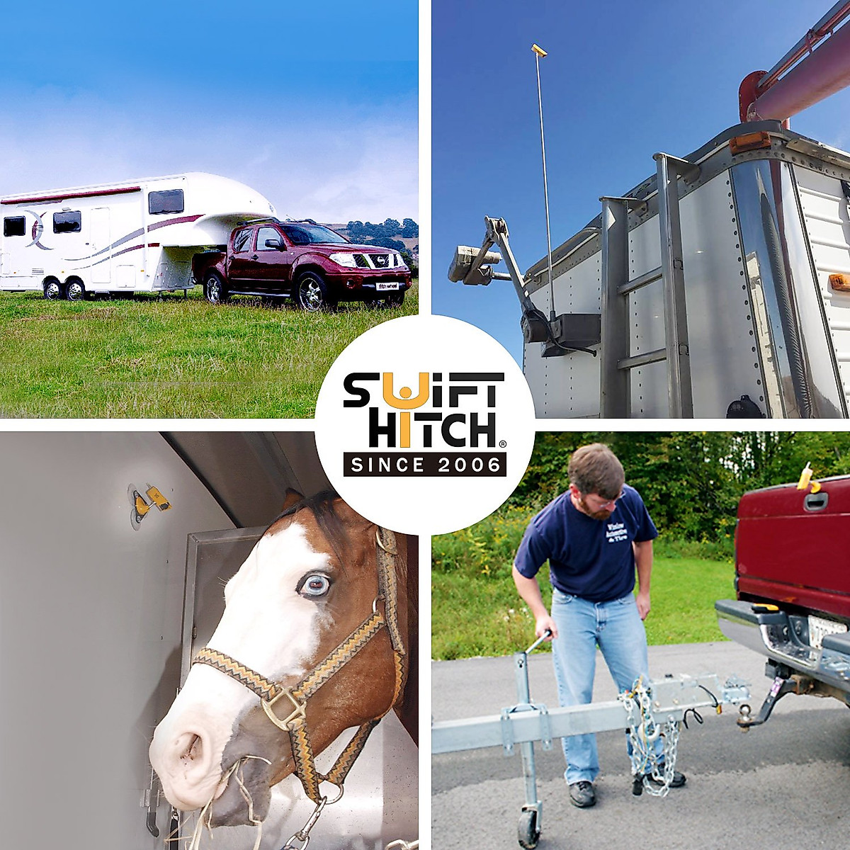 Swift Hitch SH04 Wireless Battery Backup Camera System for Trailer Hitch Up, RV Rear View via WiFi Link and Monitoring on iPhone/iPad or Android Devices