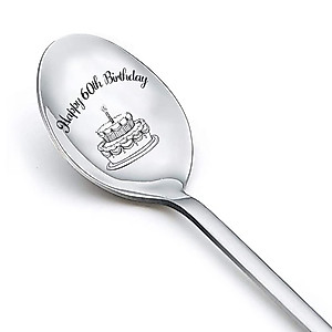 Happy 60th Birthday Spoon Gifts for Women Men Birthday Gift for 60 Year Old Dad Mom Wife Sister 60 th Birthday Gifts for Women Men 60 Year Old Birthday Gifts for Him Her 60 Birthday Gifts Spoons