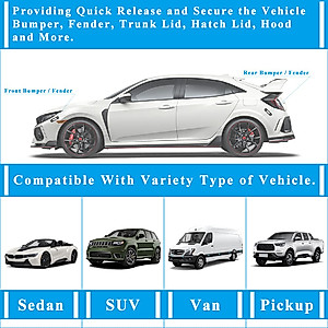 AeroBon JDM Bumper Quick Release Kit with 8 Pieces Replacement O-Ring (4 Regular + 4 Big) (Silver)