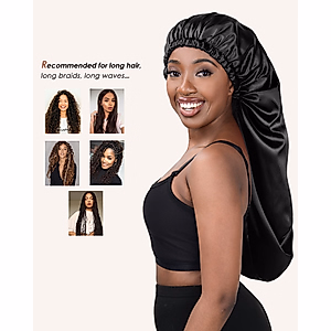 Long Bonnet Braid Bonnets for Sleeping Satin Bonnet Silk Bonnet Hair Braid Bonnet for Sleeping Bonnets for Black Women