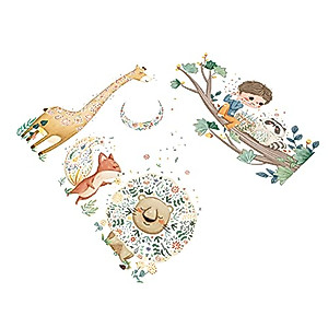 1 Set Cartoon Animal Wall Sticker Lovely Wall Decal Bedroom Sticker for Home/Wall/Kitchen/Room Decor