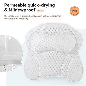 Docilaso Premium Bath Pillow, Quick-Drying 4D Air Mesh Bathtub Spa Pillow, 6 Non Slip Suction Cups, Soft and Comfortable - Suitable for All Bathtub, Hot Tub, Jacuzzi, Spas