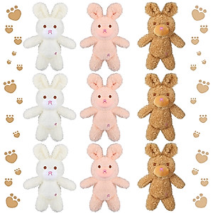 Zomiboo 9 Pcs 7.2 Inch Mini Bunny Stuffed Animals Stuffed Bunny Plush Toys Soft Plush Rabbit Mini Plush Bunny for Easter Graduation Birthday Gifts Wedding Summer Party Decorations