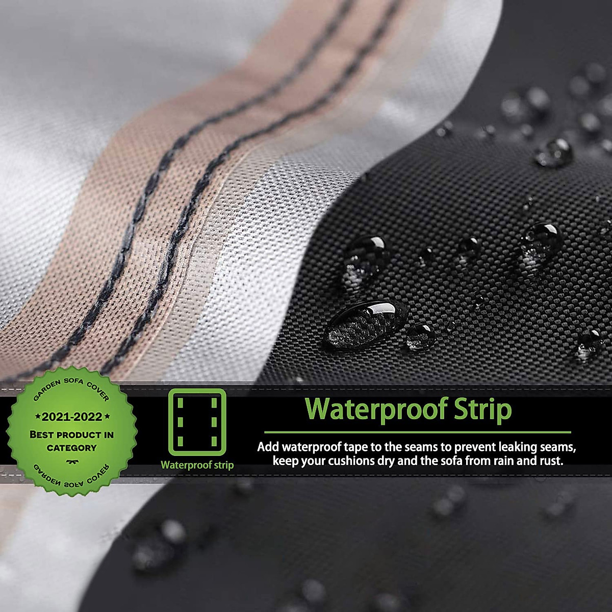 Enzeno Patio Furniture Set Cover Waterproof, Outdoor Dining Coffee Table Chair Covers Rectangular, Heavy Duty Outside Weatherproof Sectional Set Covers for Protection 74"L x 47"W x 28"H Black