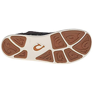 OLUKAI Nohea Moku Men's Boat Shoes, No Tie Laces & Stretch Construction, Breathable Mesh & All Weather Rubber Soles, Black/Black, 12