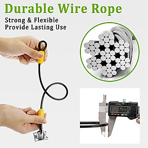 OGANAZI 4 Pack Outdoor Trash Can Lid Locks - Heavy Duty Garbage Can Lock for Animals, Bear Proof Lid Locks Metal Universal Trash Bin Locks, Sturdy Cord Coated Braided Wire Rope