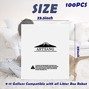 100Pack Litter Box Liner Bags for all Litter Box Automated, Waste Drawer Liner, 9-11 Gallons Liner Bags Custom Compatible with Litter Box Robot