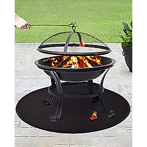 Heavy Duty Firepit-Mat for Deck Fireproof 36 Inches - 3 Layers Fire Pit Mats for Grass Patio Floor Protector Heat Resistant Retardant Fire Proof Rug Under Grill Ember Mat Round
