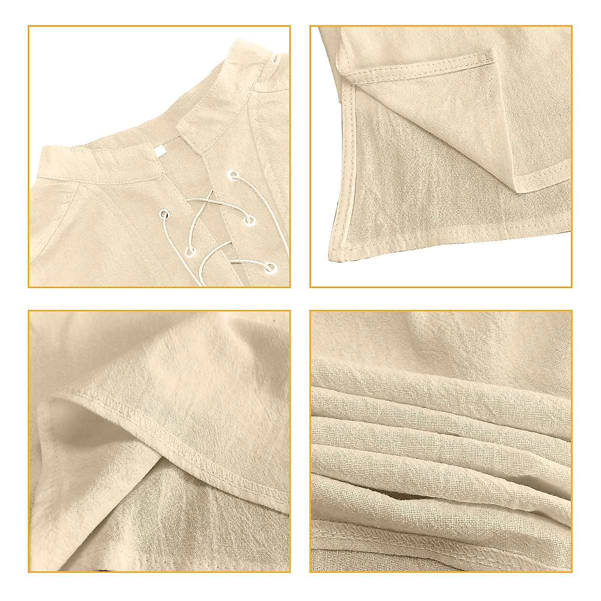 ATTBEA Mens Pirate Renaissance Costume Pirate Shirt Sleeveless Medieval Viking Gothic Celtic Pirate Vest for Men Halloween Costume