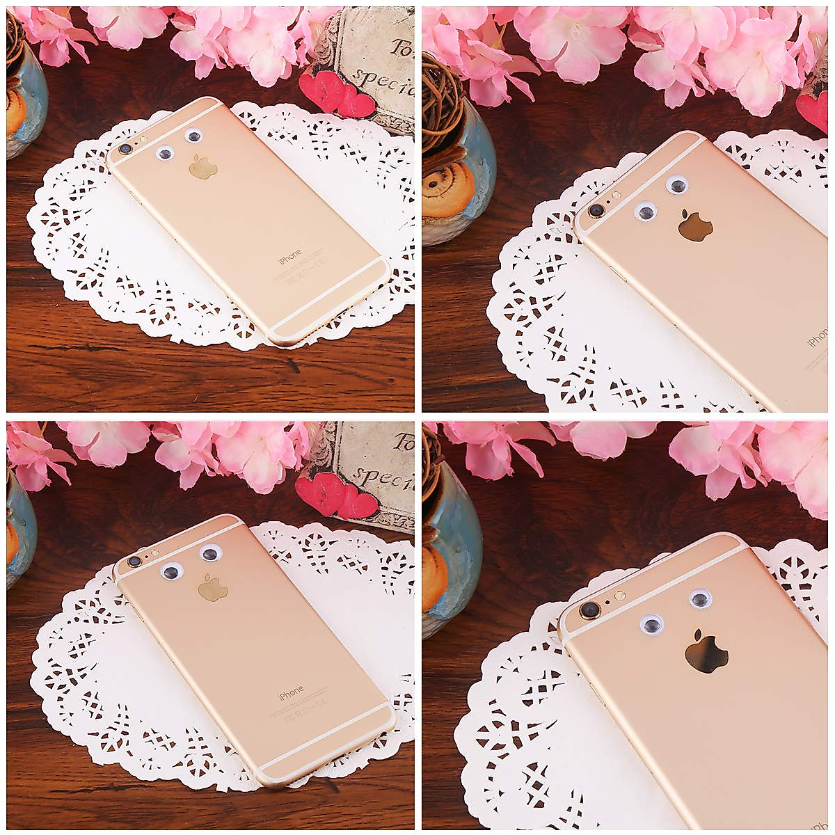 CCINEE 1150pcs Wiggle Eyes Assorted Size Bulk Plastic Googly Eyes Self Adhesive 4mm-25mm for Craft Sticker DIY Project Supply