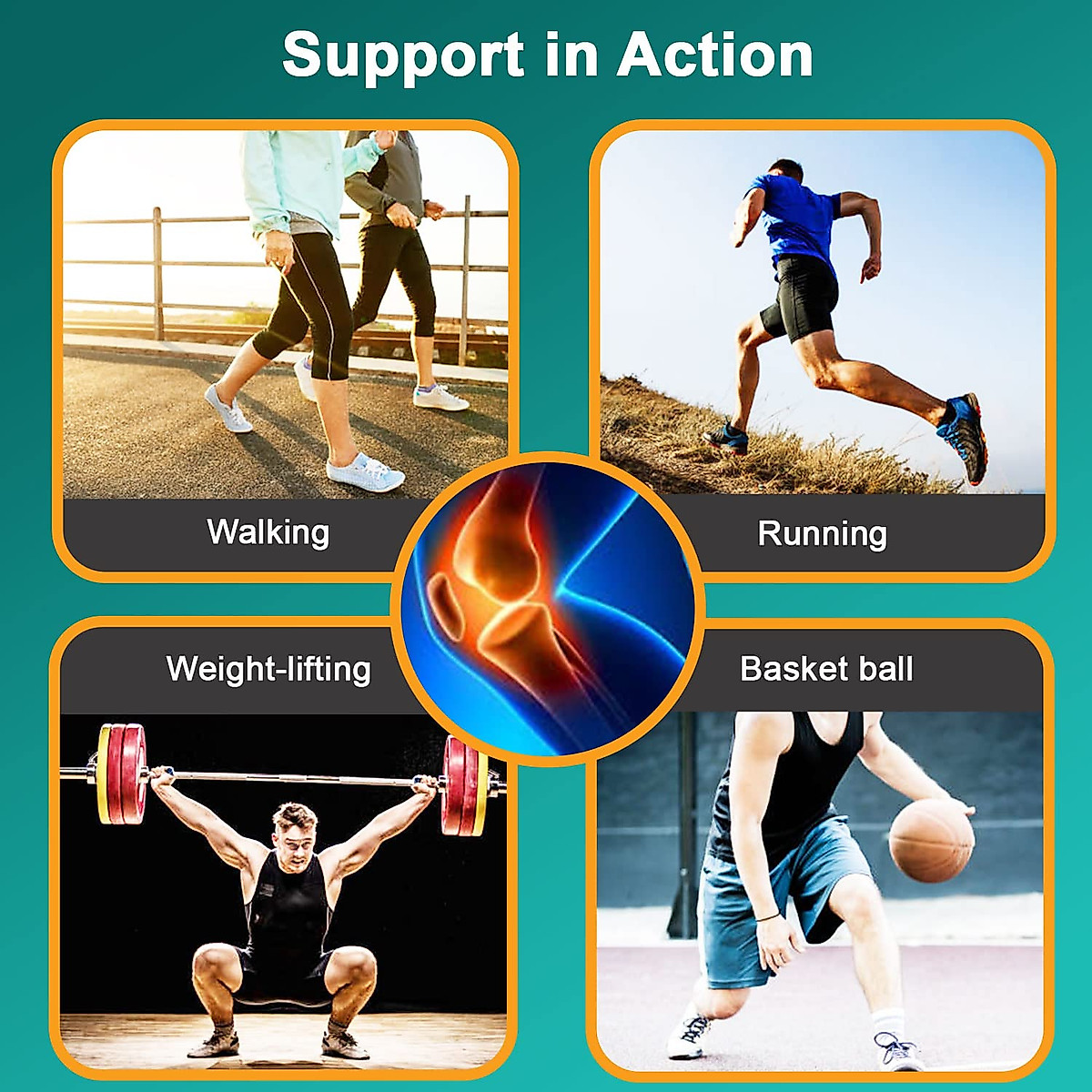 Inflatable Knee Brace with Built-in Pump; Compression Knee Wrap - Reusable Brace with Air Pump - for knee Pain Relief, Swelling and Recovery Support - Adjustable and Inflatable for Sports Injury Sprains