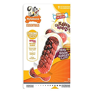Nylabone Bison Flavour Rubber Braid Bone Dog Chew Toy, Small