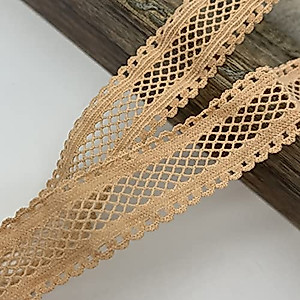 10/15/20/25mm 5yards Khaki Elastic Ribbon Fold Over Elastic Lace Trim for Sewing Waist Band Garment Accessory