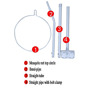 Cdycam Baby Infant Toddler Bed Dome Cots Mosquito Netting Hanging Bed Net Mosquito Bar Frame Palace-Style Crib Bedding Set (White Stand Only)