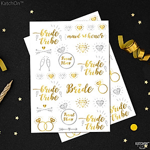 KatchOn, Bride to Be Sash and Headband set - Pack of 5 | Bachelorette Veil for Bride | Bachelorette Party Decorations | Gold Bachelorette Sash, Bridal Shower Decorations | Bachelorette Party Favors