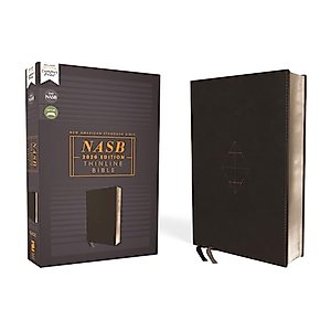 NASB, Thinline Bible, Leathersoft, Black, Red Letter, 2020 Text, Comfort Print