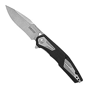 Kershaw Tremolo Pocket Knife, 3.125" 4Cr14 Steel Clip Point Blade, assisted opening EDC,Black