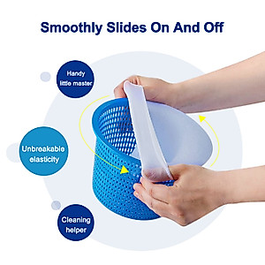 RECHIATO 50 Pack Pool Skimmer Socks for Pool Filters, Filters Baskets and Skimmers to Filter Debris and Leaves, Protact Filter System of Inground and Above Ground Pools