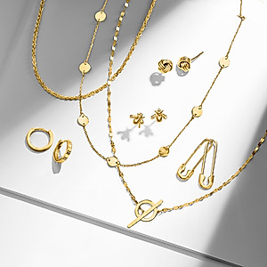 RS Pure by Ross-Simons Italian 14kt Yellow Gold Lumachina-Chain Toggle Necklace. 16 inches