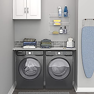 ClosetMaid 3-Tier Hanging Wall Mounted Metal Rack for Spices, Shelf Storage, Pantry Organization, Laundry, Kitchen, Bathroom, White, 8022 , 18-Inch Wide