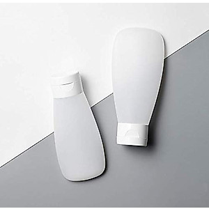 ericotry 6pcs 150ml/5oz Clear Plastic Cosmetic Soft Tubes Empty Squeeze Bottles with Flip Cap Refillable Makeup Containers Portable Cosmetics Travel Set for Girls Women