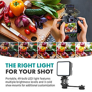 Movo iVlog4 Smartphone Video Bundle with Wireless Microphone System, Mini Tripod, LED Camera Light, Wide-Angle Lens - Cage and Cell Phone Tripod Stand - Lavalier Microphone for iPhone and Android