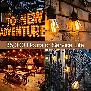 Hizashi 25 Pack S14 String Light Bulbs Replacement, Amber 2200K 11W S14 LED Bulbs for Outdoor String Lights, 1W Dimmable Shatterproof Waterproof, E26 Base Ediosn Bulbs, UL Listed