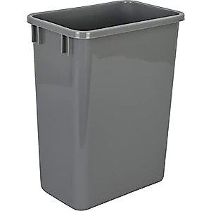 Hardware Resources Plastic Waste Container, 35 Quarts (Pack of 1), Grey