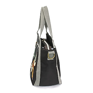 CHALA Venture Mini Carryall - RFID Protected Nylon Bag with Adjustable Crossbody Strap - Dragonfly - black