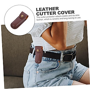 Leather Case Single Cutter Belt Cutter Holder Tool Pouch Belt Leather Guard Folding Cutter Sleeve Mora Garberg Skin Pocket Fanny Pack