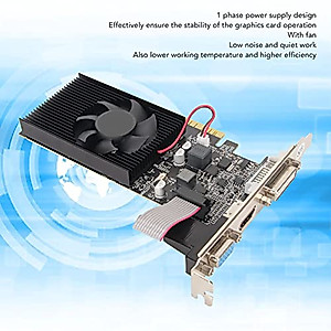 VBESTLIFE GT210 Graphics Card, 1G DDR3 64bit 589 500MHz Frequency GT210 Computer Graphics Card, Support HDMI, VGA, DVI Ports, for Office Computer