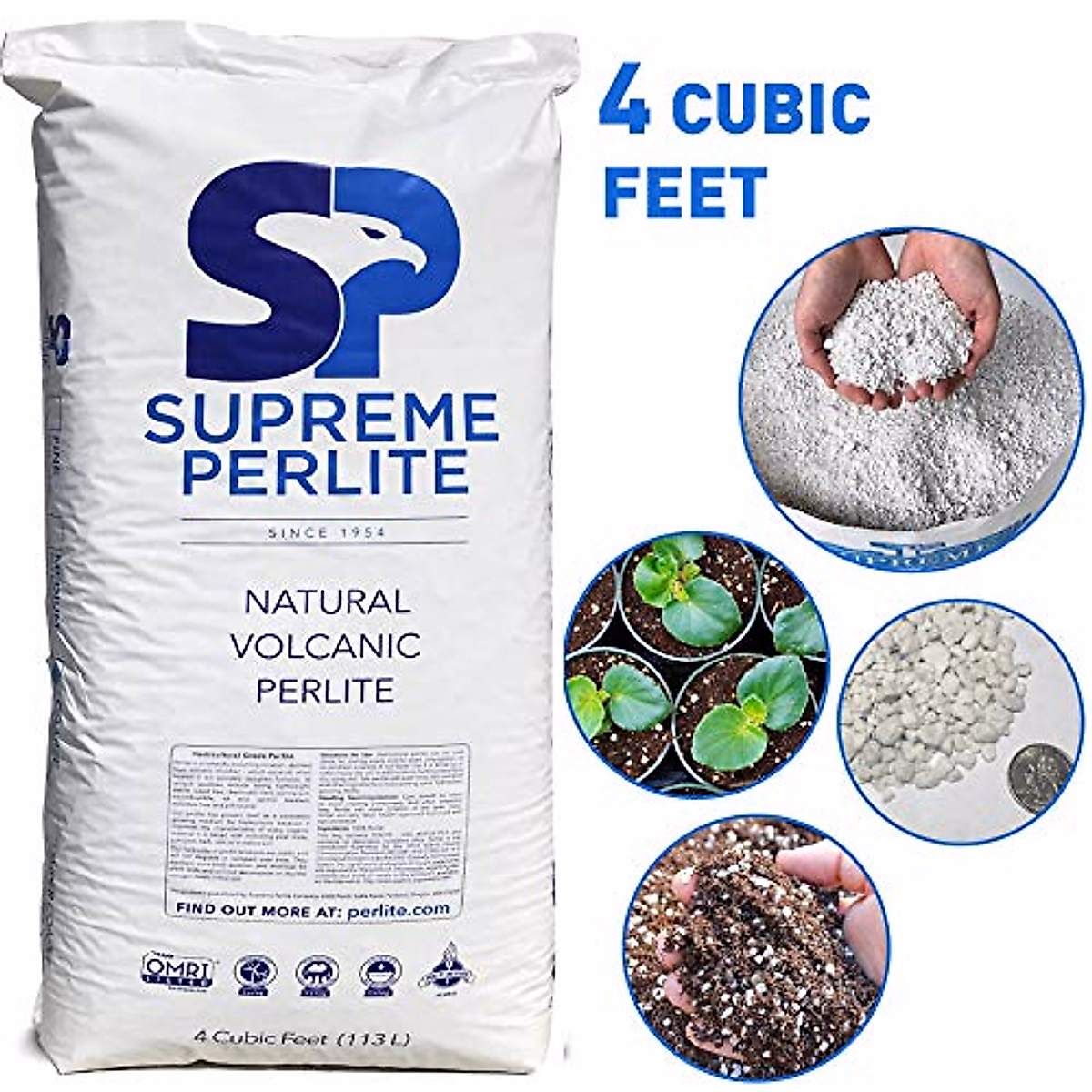 Supreme Perlite Horticultural Coarse Grade – Garden Indoor Outdoor Plants - 4 Cubic Feet (103 Quarts) 1 Bag