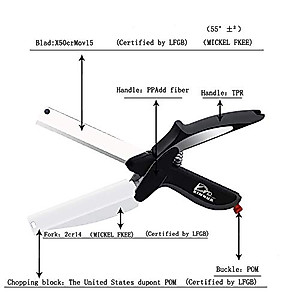 YD YD XINHUA Kitchen Food Cutter Chopper Clever Kitchen Knife with Cutting Board, Clever Multipurpose Food Scissors Stainless Steel Vegetable Slicer Fruit Cutter Quick & Easy to Cut BBQ Tools