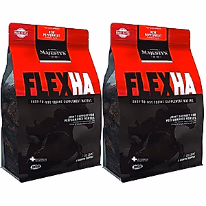 Majesty's Flex HA Wafers - Superior Performance Horse/Equine Joint Support Supplement - HA, Vitamin C, Yucca, Glucosamine (Peppermint, 2 Pack(120 Count Total))