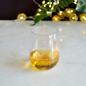 Youngever 9 Pack Plastic White Wine Glasses, 15 Ounce Shatterproof Wine Glasses