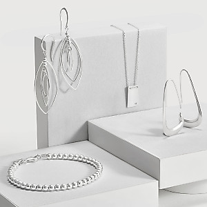 Silpada 'Falling Water' Natural Silver-Plated Hematite Beaded Bracelet in Sterling Silver, 7.5"