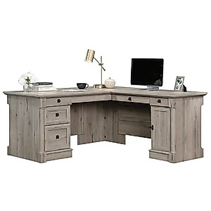BOWERY HILL Contemporary Engineered Wood Computer Desk with File Drawer, 3 Additional Drawers, Adjustable Shelf, L-Shaped, Easy Assembly, for Home/Office, in Split Oak Finish