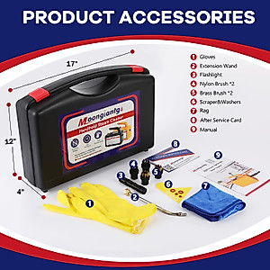 Moongiantgo 1700W High Pressure Steam Cleaner Handheld Portable Instant Steam Cleaning Machinefor Commercial Home USe Kitchen Bathroom Grout Tile Car Detailing (Black, 110V)